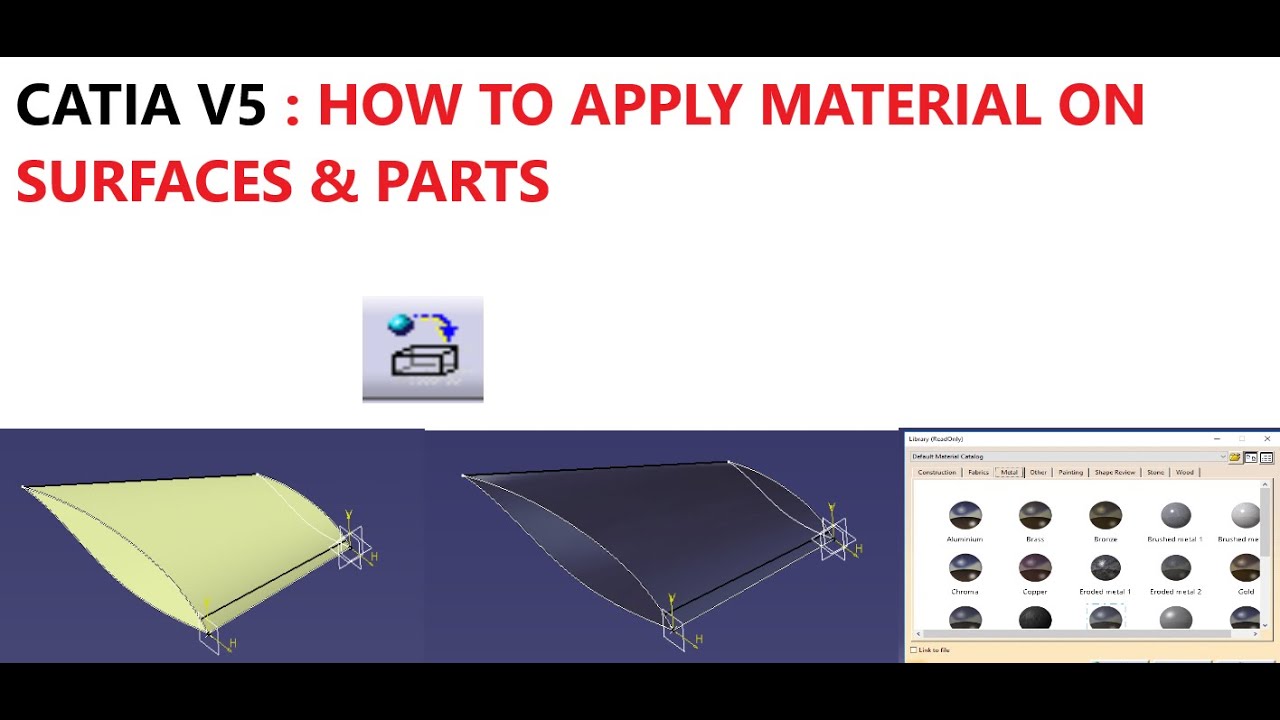 CATIA V5 : HOW TO APPLY MATERIAL ON SURFACES & PARTS - YouTube
