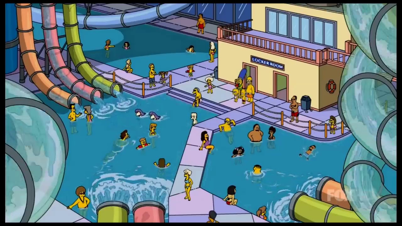 Simsons In A Water Park - YouTube