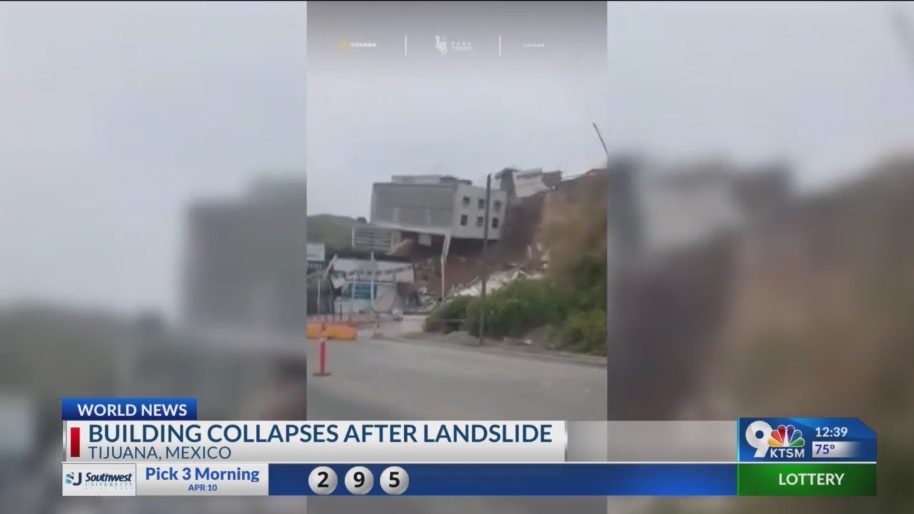 Building collapses in Tijuana, after landslide. - YouTube