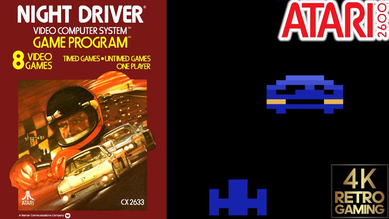 Night Driver Atari 2600 4k Gameplay - YouTube