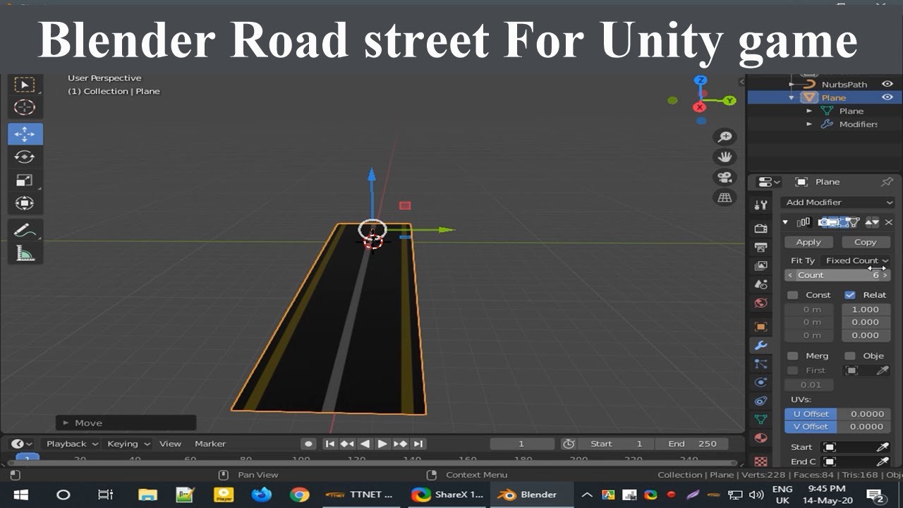 Blender Road Street Create for unity - YouTube