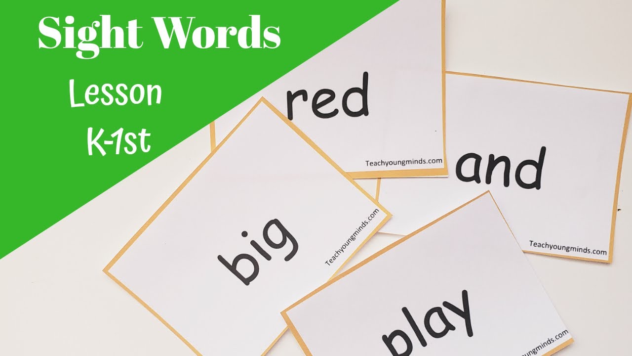 Sight Words Lesson K 1st Grade - YouTube