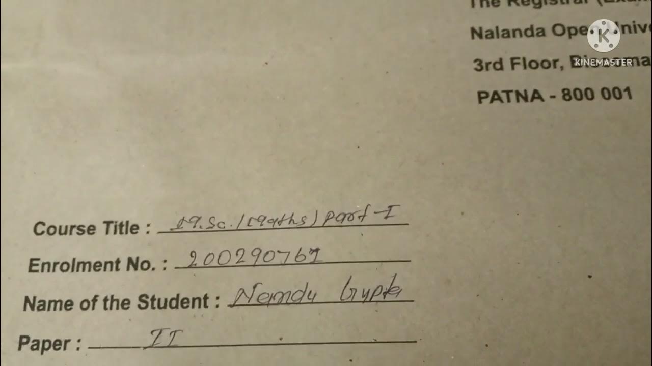 Nalanda open university ka assignment kaise likhe,how to write Nou ...