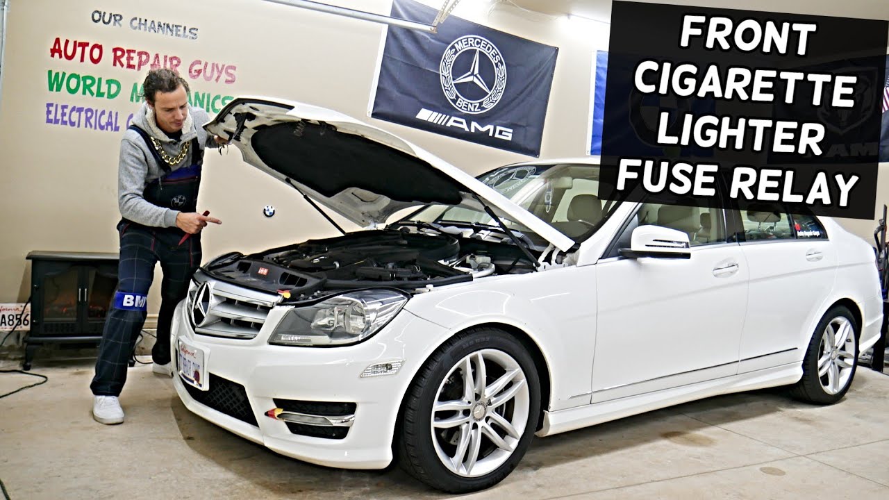 MERCEDES W204 Front Cigarette Lighter Fuse Relay Location Replacement C250 C300 C180 C200 C220 ...