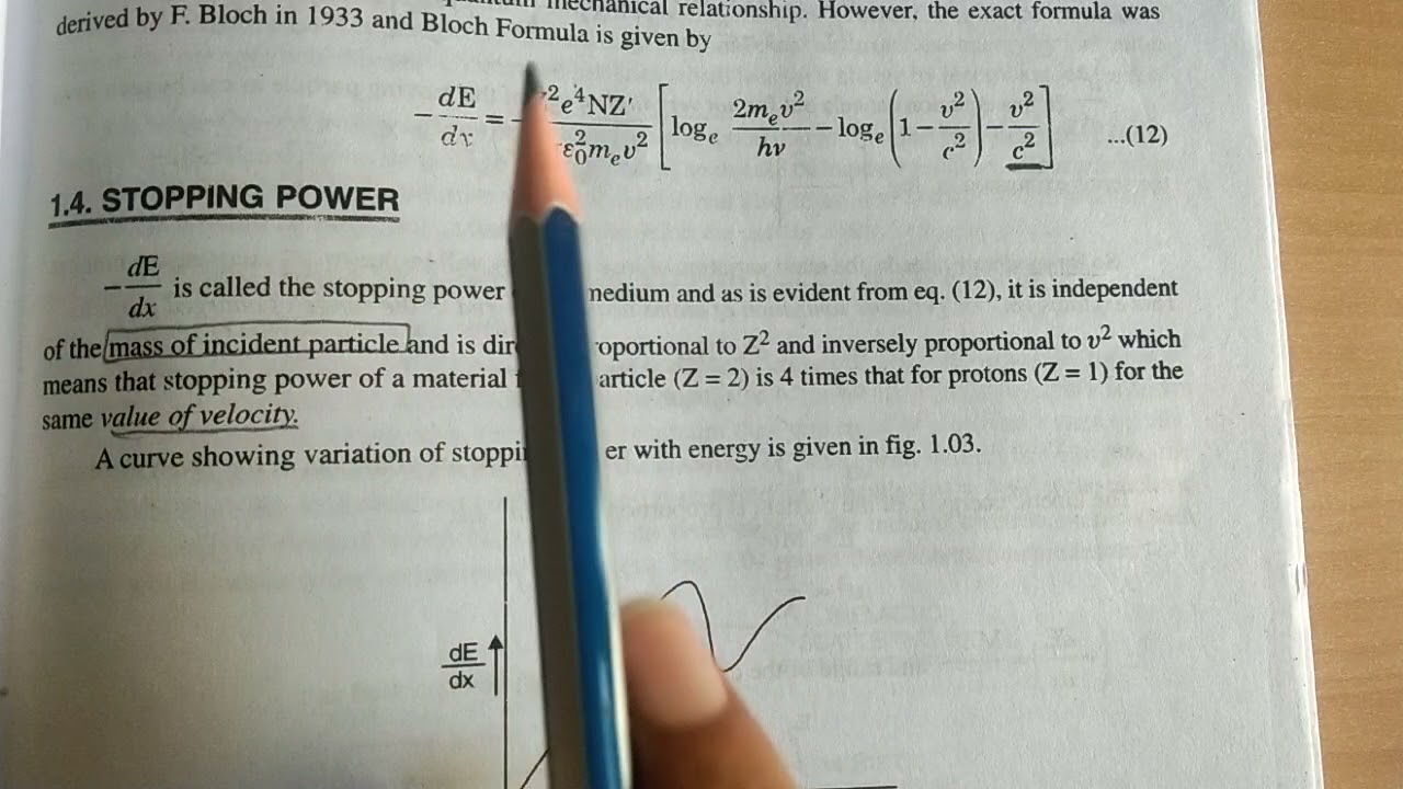 Bloch-Bethe relation stopping power and range - YouTube