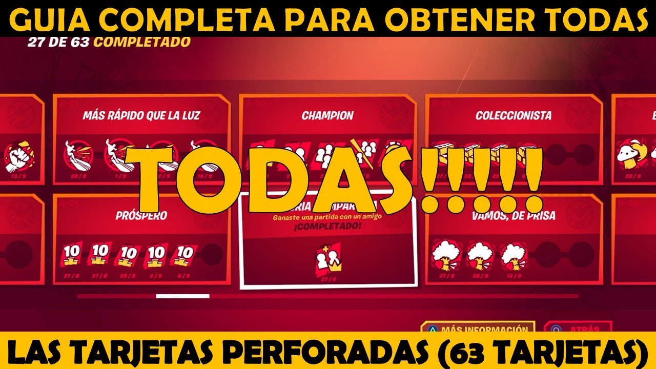 Guía de TODAS las TARJETAS PERFORADAS I COMO COMPLETAR LAS 63 TARJETAS ...