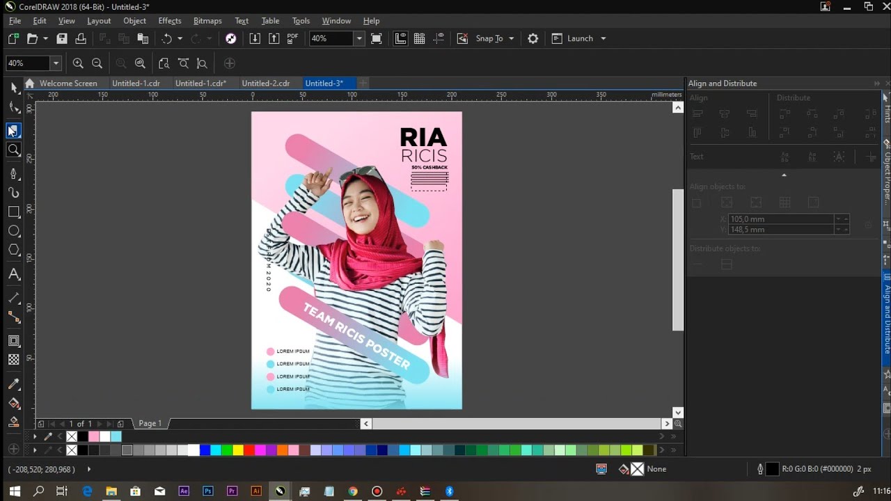 Cara Desain Poster Fashion Hijab ala Team Ria Ricis - Tutorial ...