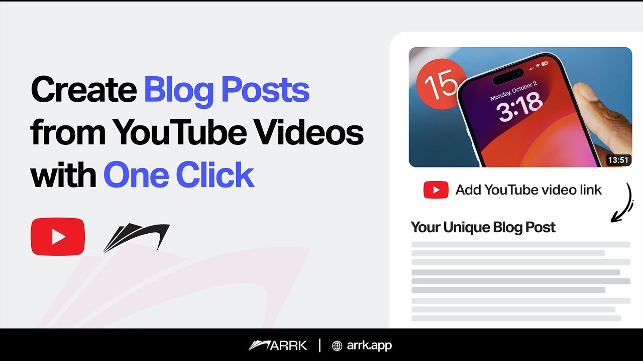 Create blog posts from Youtube videos with ONE click! - YouTube