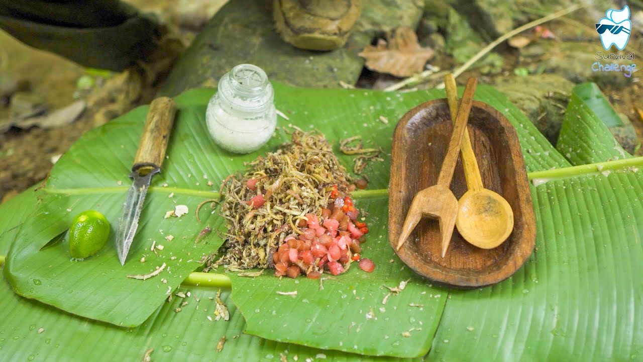 Survival instinct - Going into the banana forest and the dish from ...