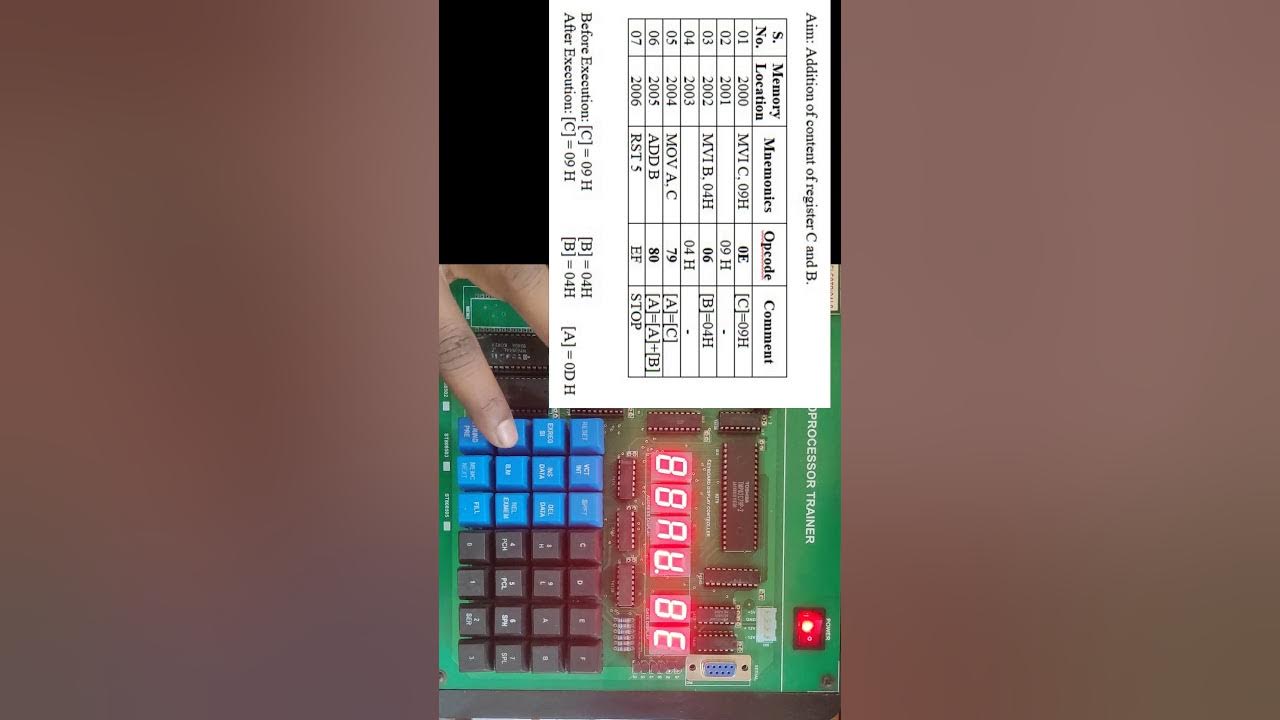 WALP to add the content of two registers/Assembly language programming/8085 Microprocessor - YouTube