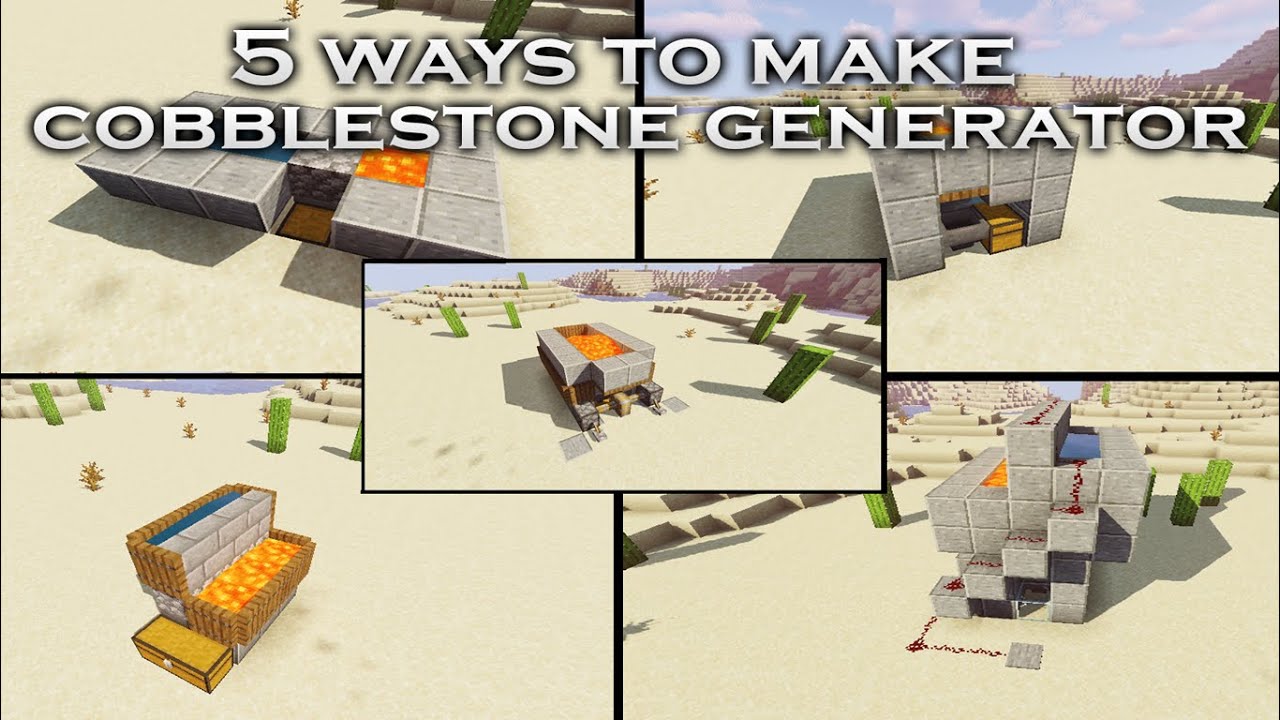 How to Make Cobblestone Generator in Minecraft 1.16 Tutorial - YouTube