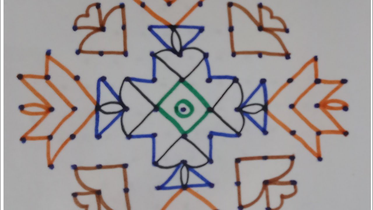 358. 13 dots Rangoli || 13*3*3 dots Rangoli @VArangoli2 - YouTube