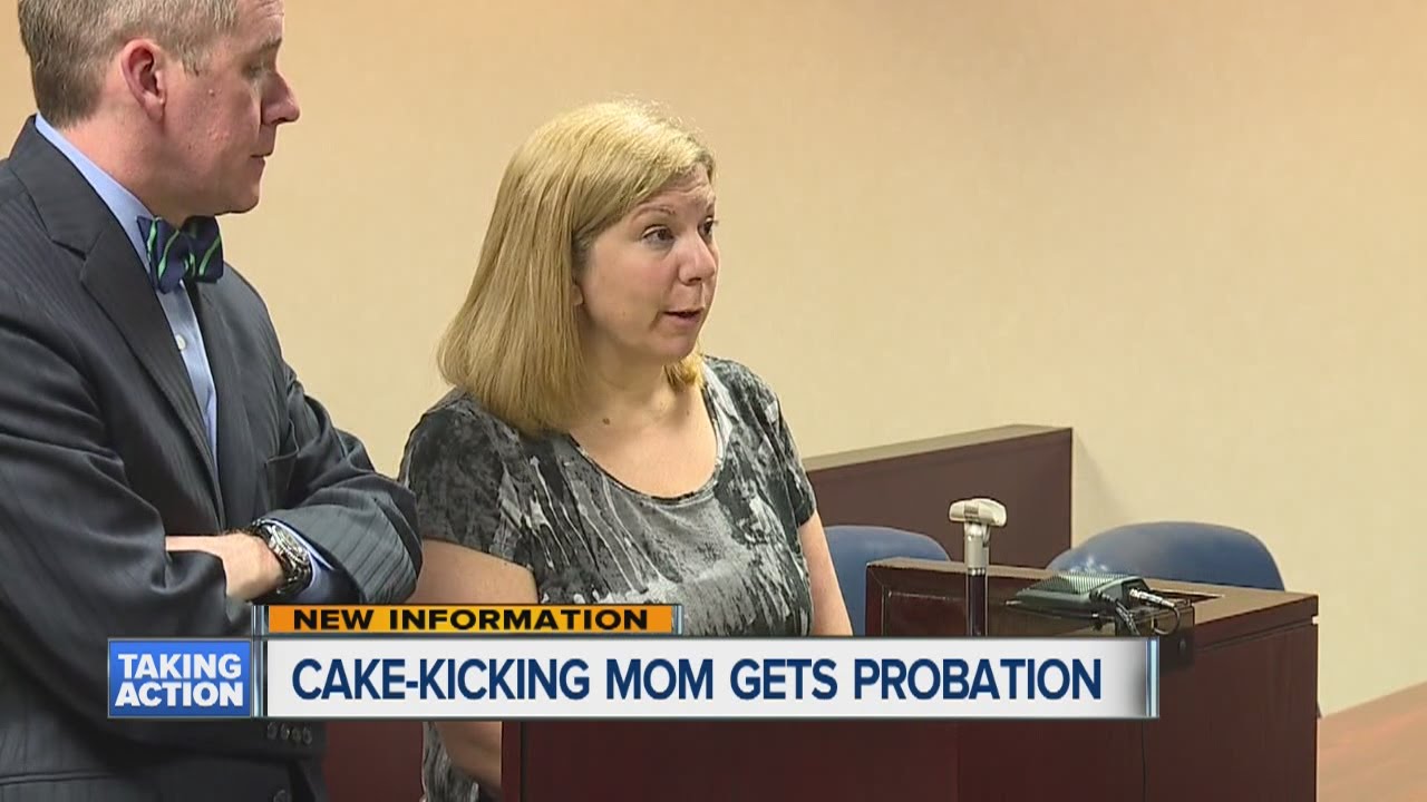 Cake-kicking mom gets probation - YouTube