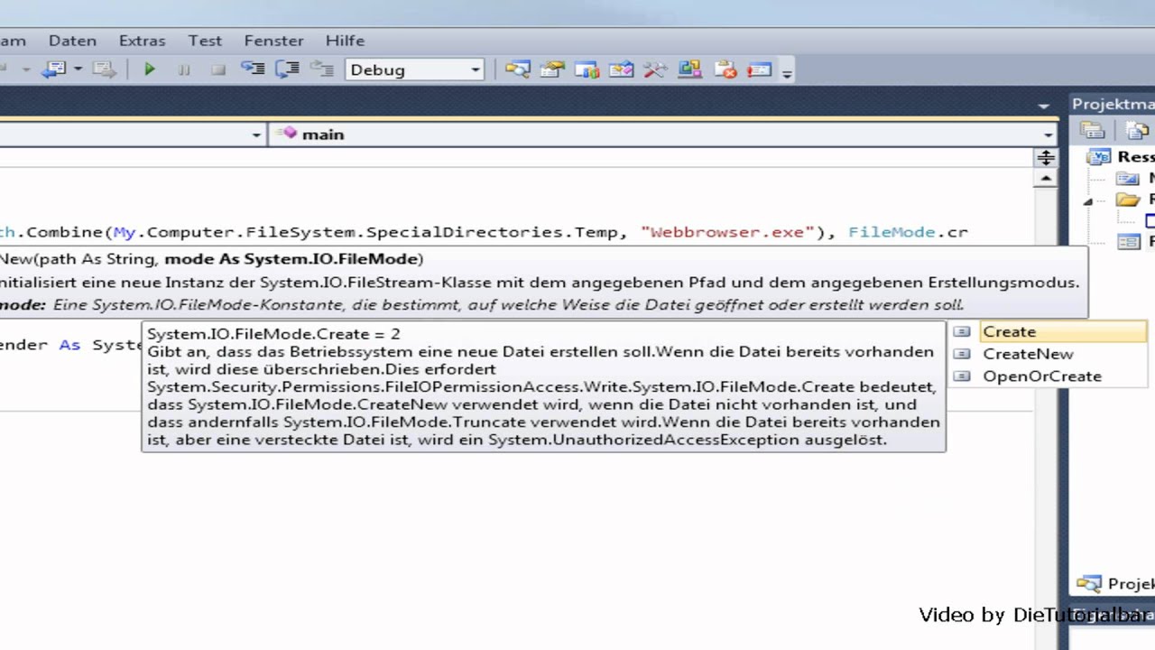 Visual Basic: Dateien aus den Ressourcen starten - YouTube