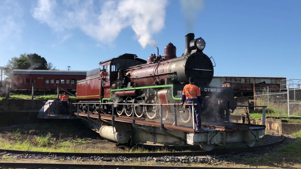 Turning a Steam Locomotive - YouTube