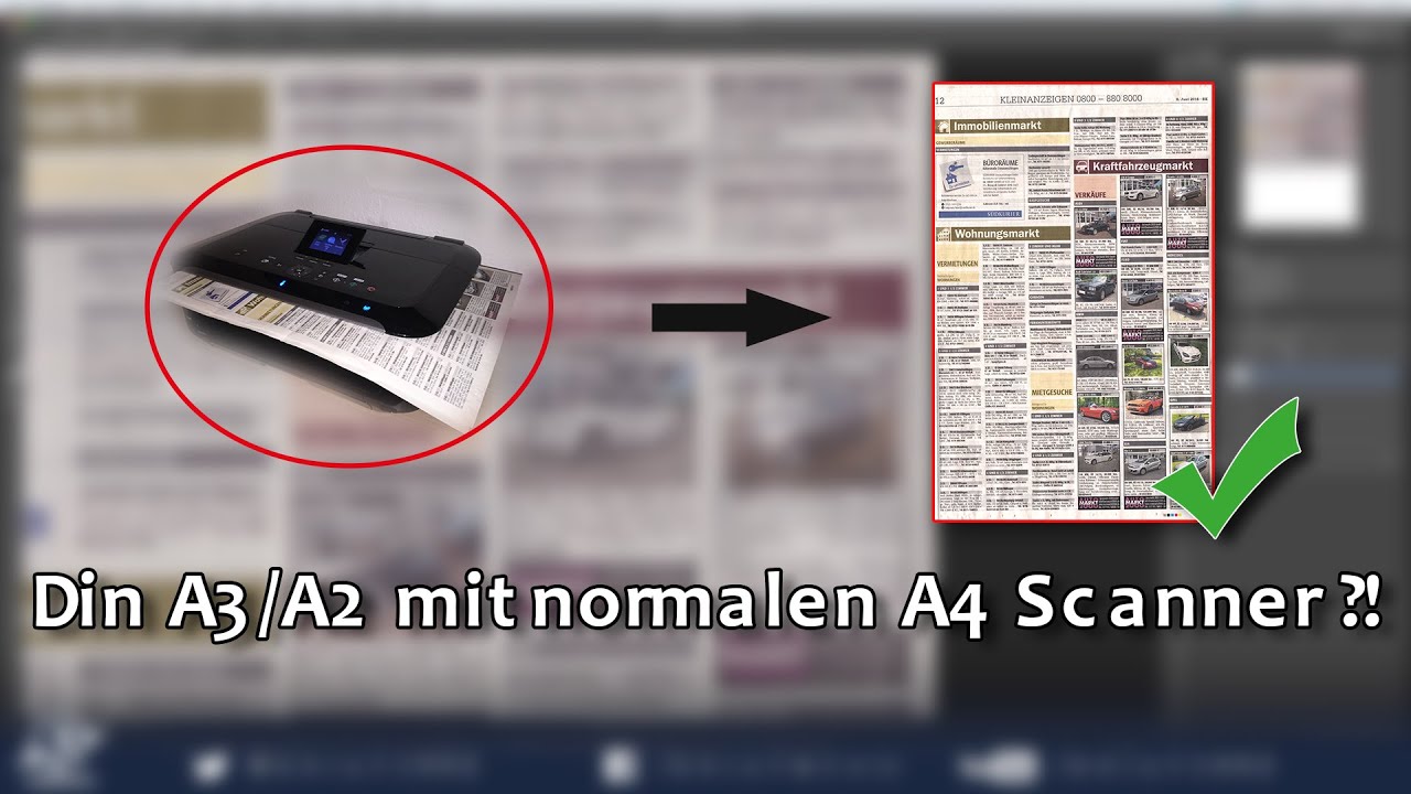 Din A2/A3 etc. scannen mit einfachen A4 Scanner | EnJayMusic - YouTube