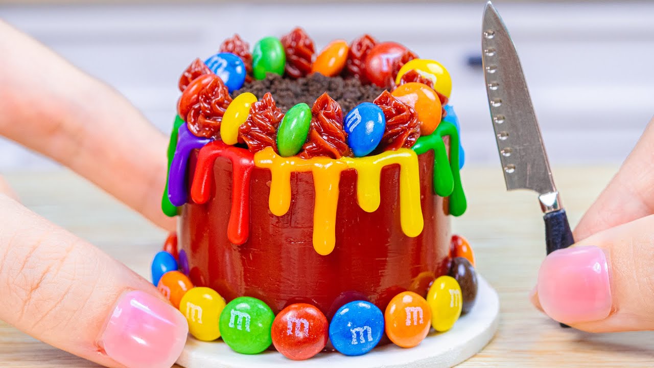 Amazing Miniature Chocolate Cake Decorating With M&M Candy | Mini Cake ...