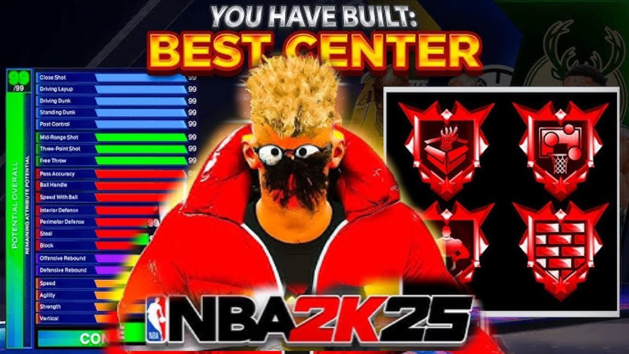BEST CENTER BUILD IN NBA 2K25! THE GREATEST WEAPON IN NBA 2K25! # ...