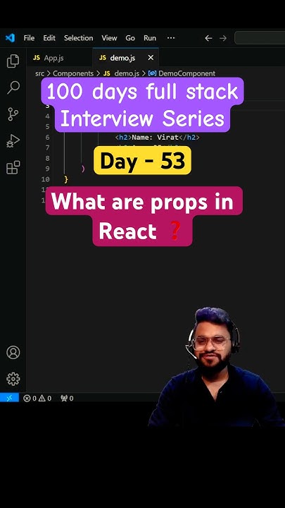 #53 - Full Stack Interview | How to use Props in react js #coding #shorts #reactjs - YouTube
