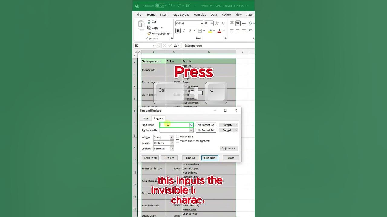 Excel Tips: Deleting Line Breaks in Excel - YouTube