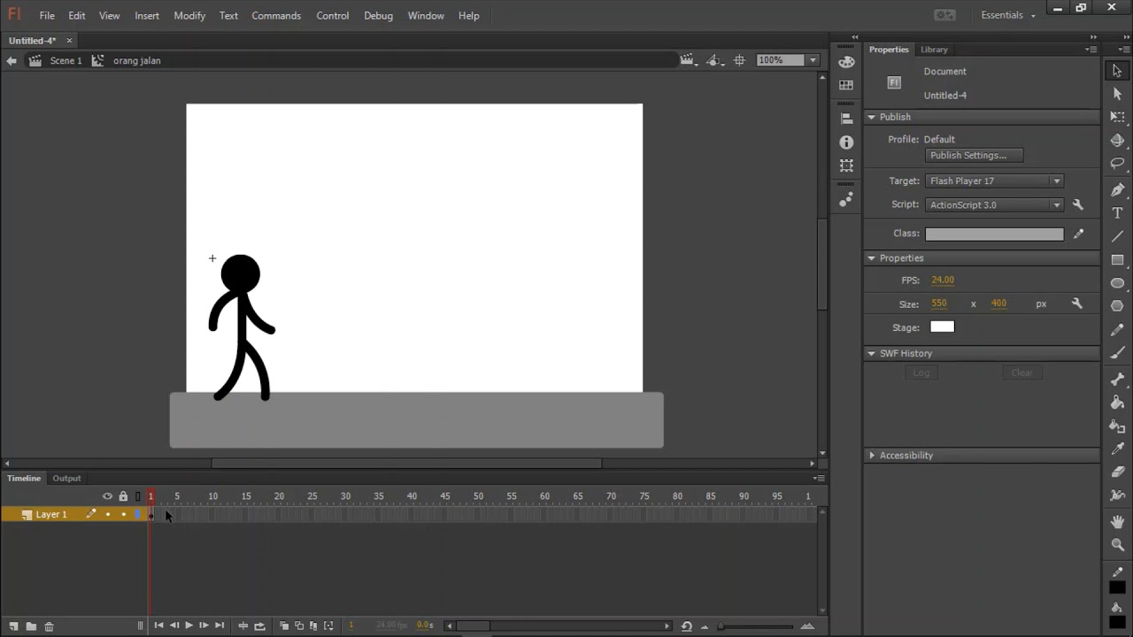 TUTORIAL ADOBE FLASH - ANIMASI STICKMAN - YouTube
