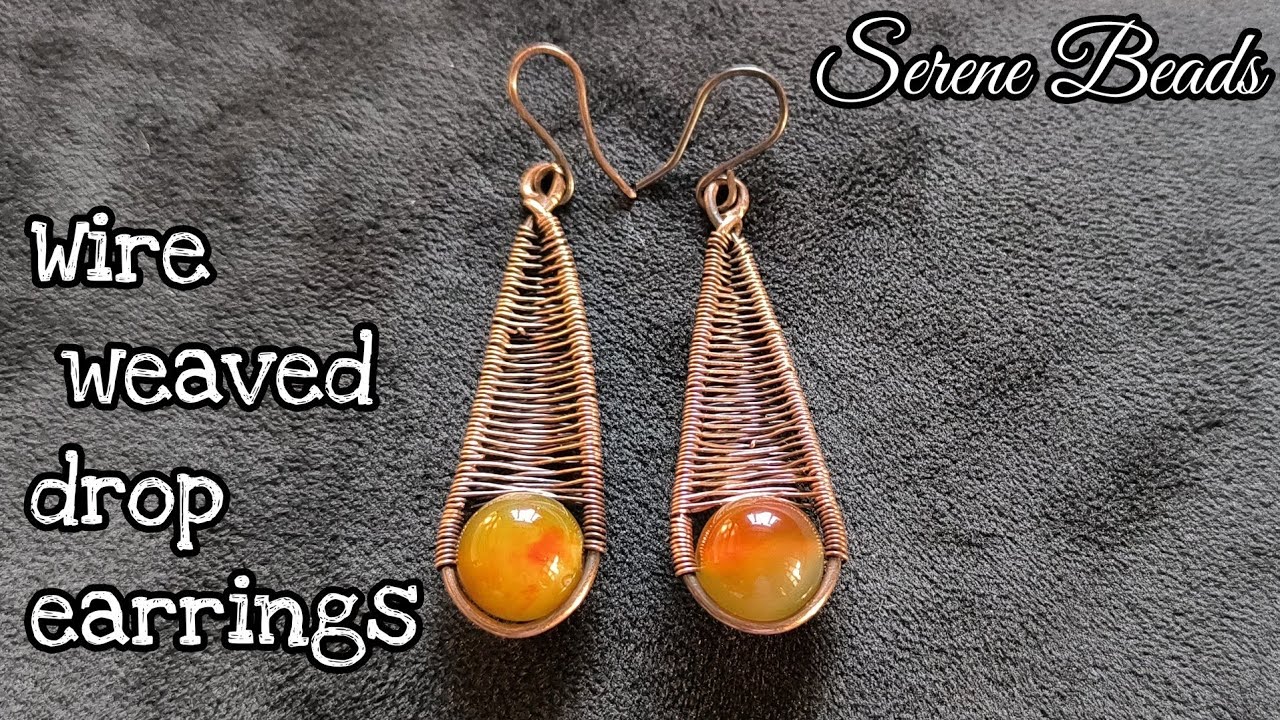 Wire weaved earrings | Wire weaved drop earrings | Wire wrapped earrings tutorial - YouTube