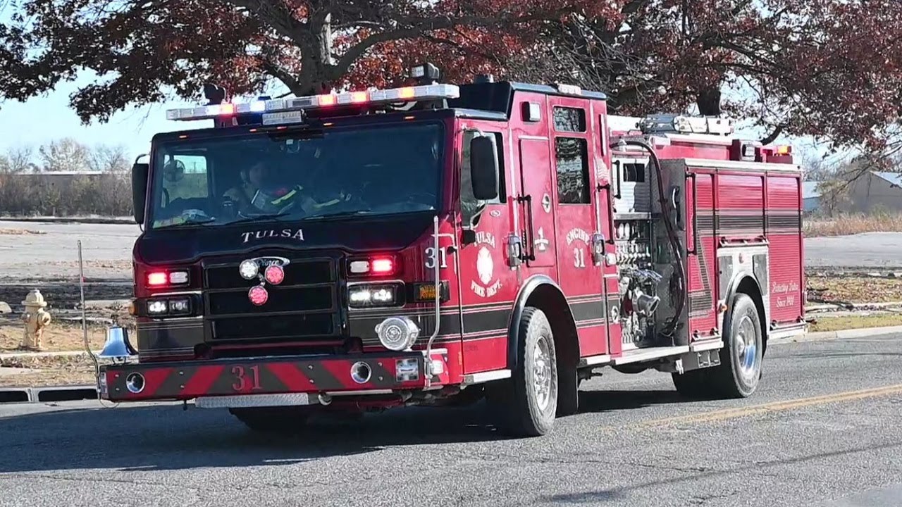 Tulsa Fire Department Engine 31, Engine 22 and Ladder 22 Responding ...