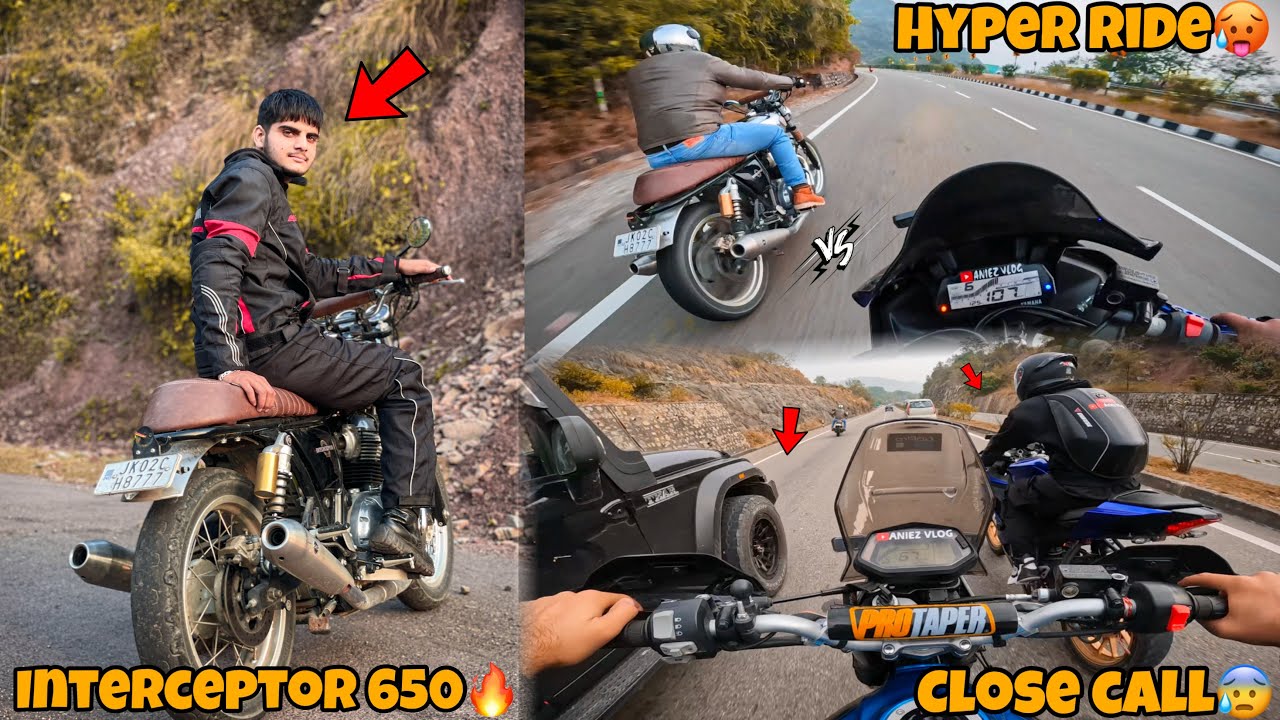 Hyper Rider 🥵With Interceptor 650🔥| Close call😰| jammu to jungle galli ...