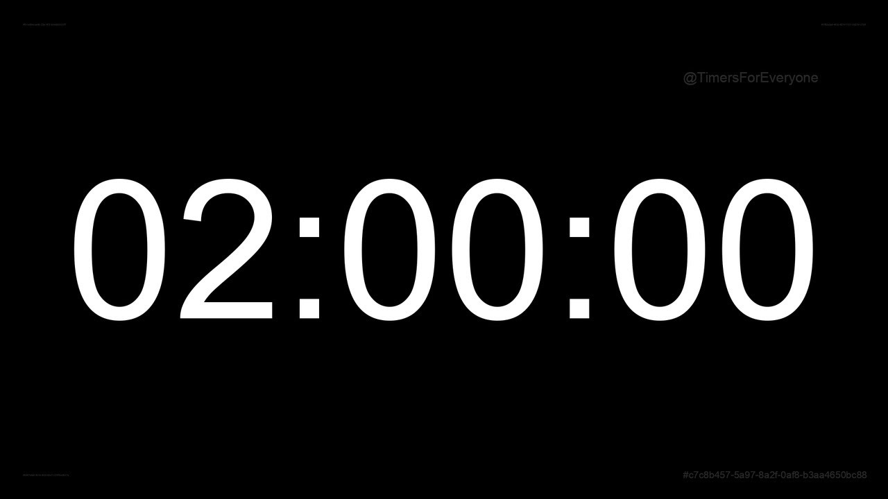 2 Hour Timer ⏱️ | Clean & Simple Countdown | Long 4K Timer Video ...