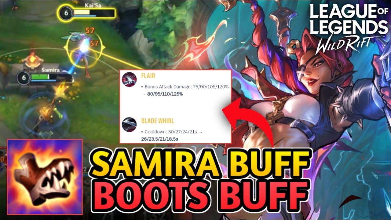 NEW SAMIRA ( 사미라 ) DAMAGE BUFF 4.3a - Wild Rift - YouTube