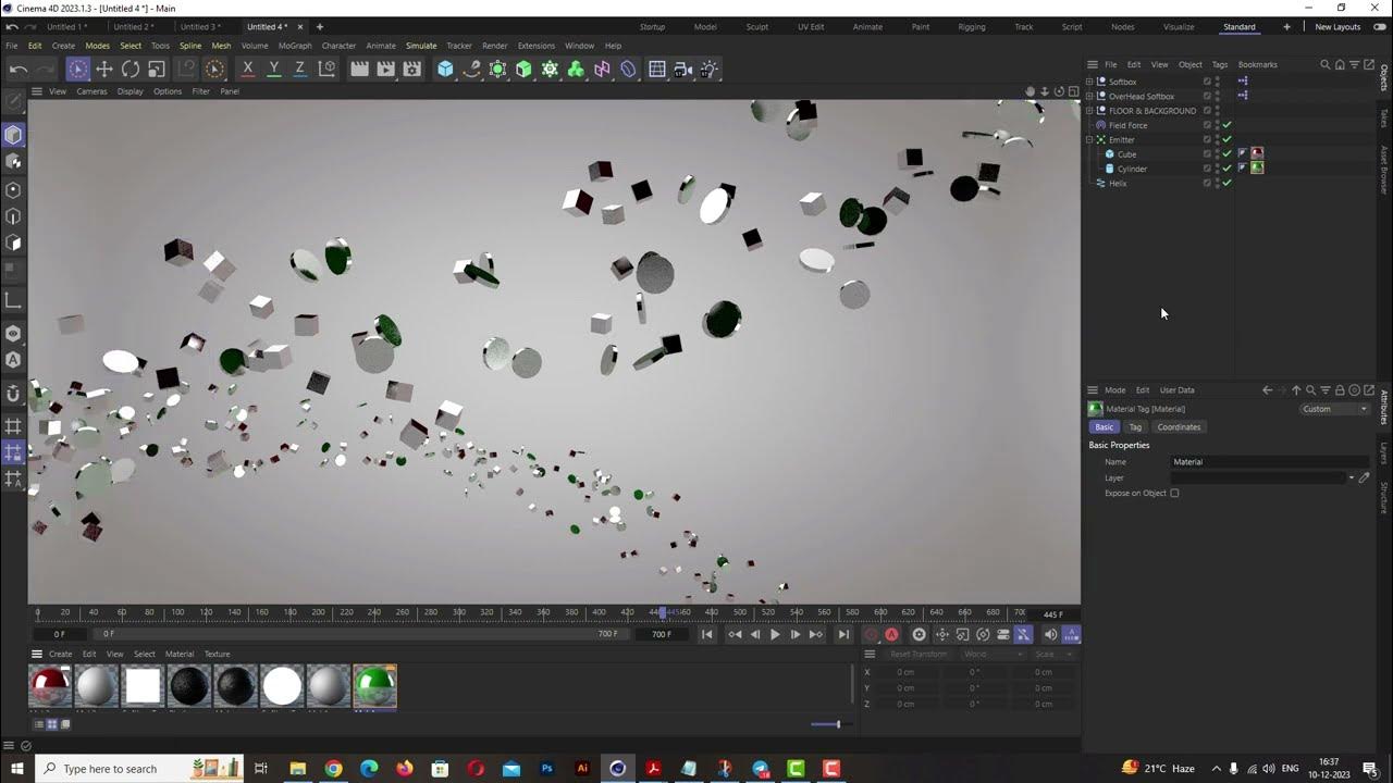 Basic Particle System with Standard Emitter using Cinema 4D - YouTube