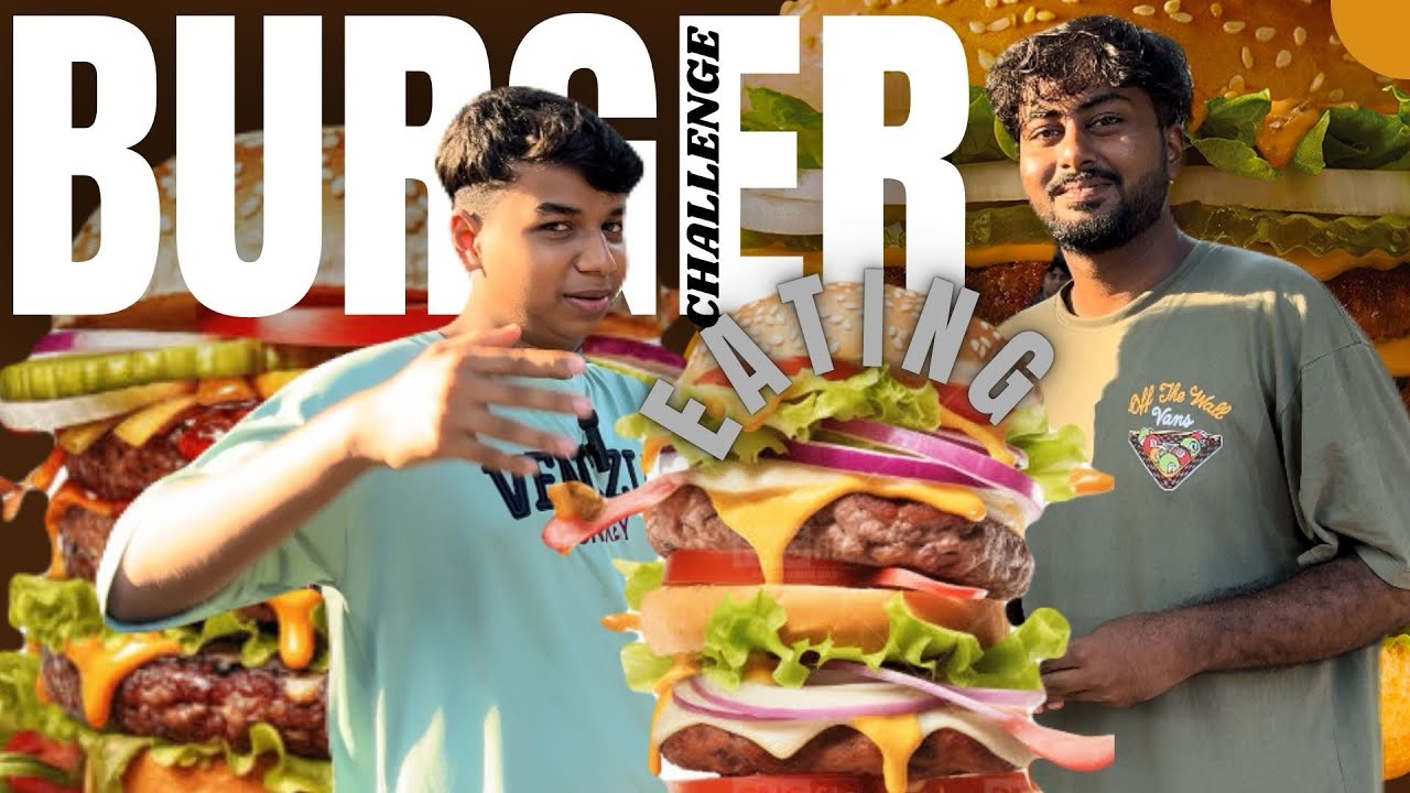 Burgers Eating Challenge #freefood #burger #foodie - YouTube