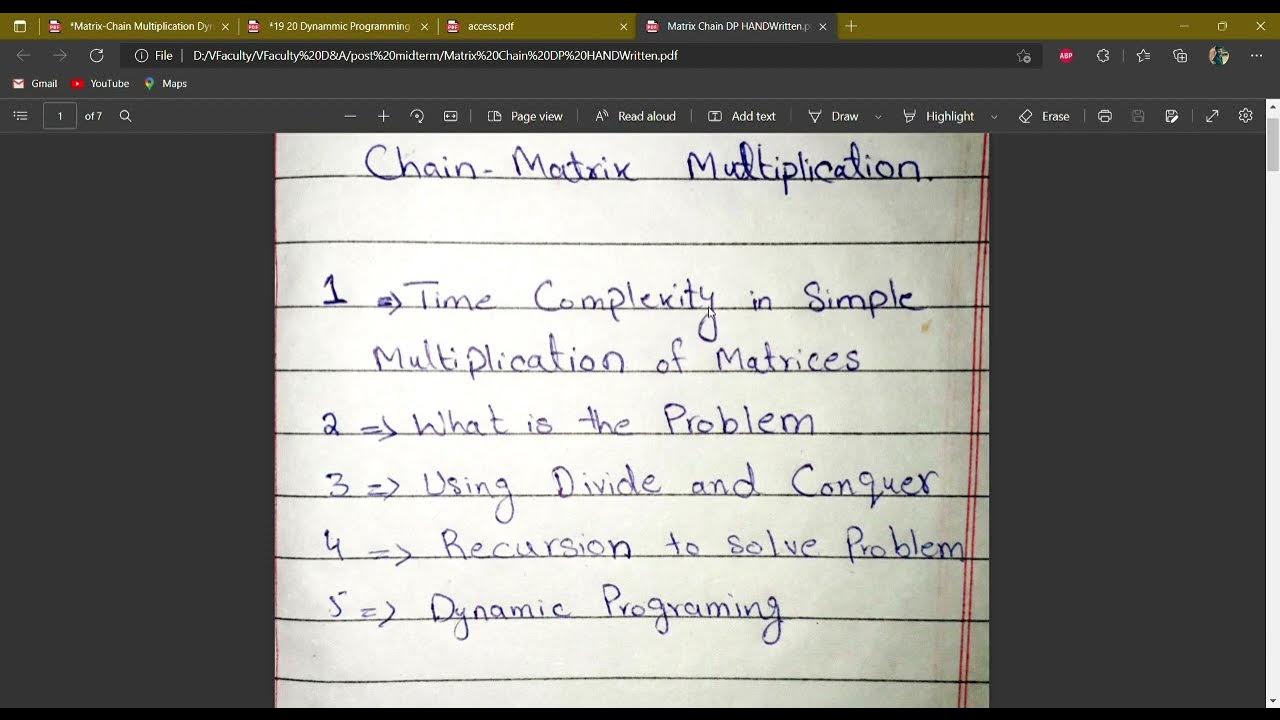 Chain Matrix Multiplication | Dynamic Programming | DAA - YouTube