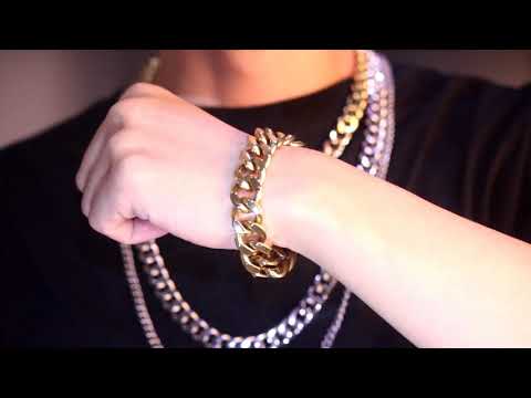 Gold Miami Cuban Link Curb Chain and bracelet