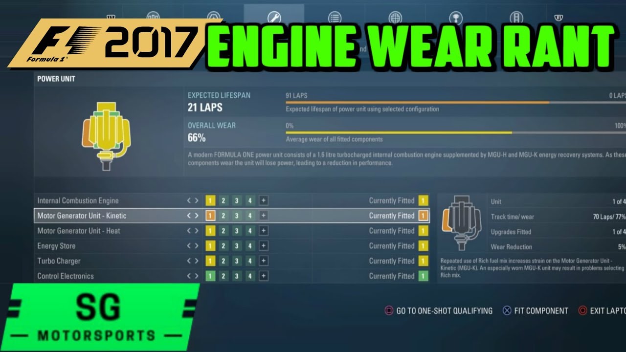 F1 2017 | Engine Wear Rant | Codemasters fix your game! | Review PS4 ...