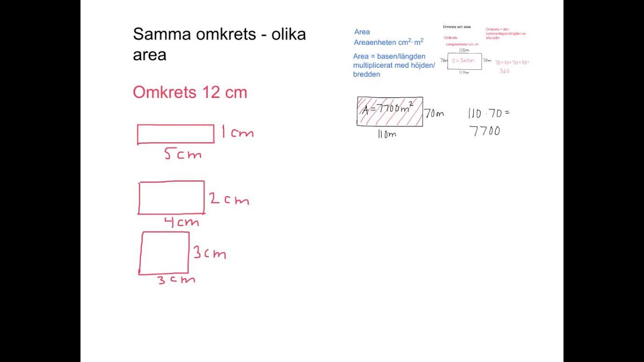 Area och omkrets - YouTube