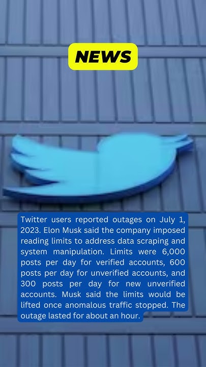 Twitter Outages Elon Musk Implements Reading Limits to Address Data Scraping - YouTube
