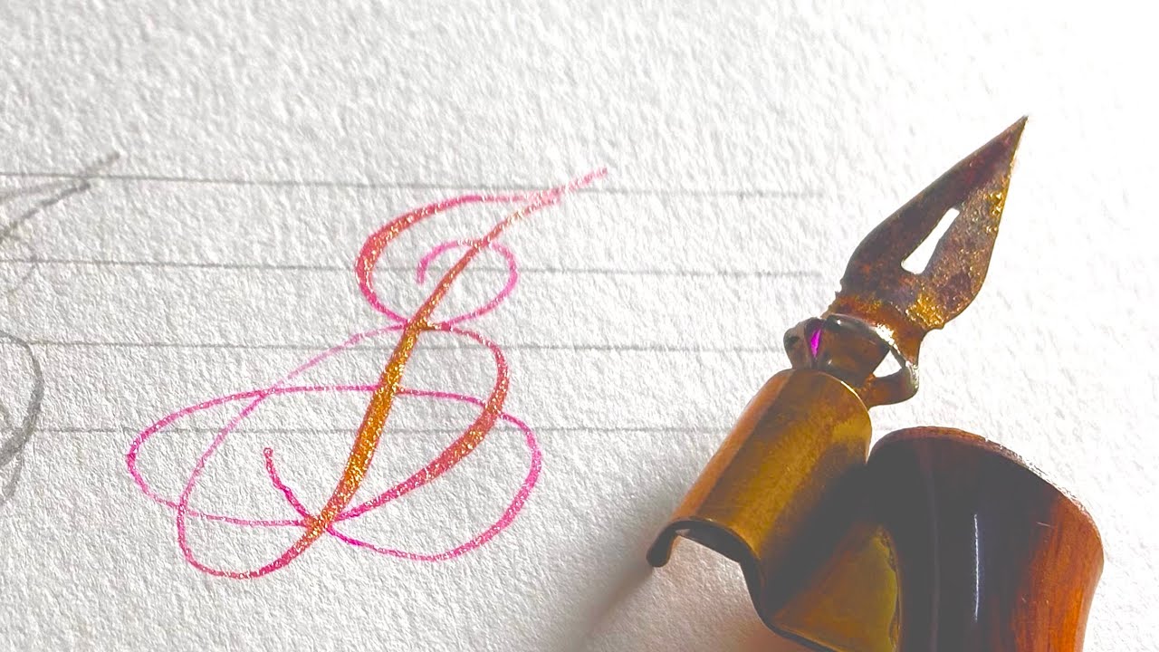 Cursive Handwriting Capital Letter J Flourished By Pencil And Pointed ...