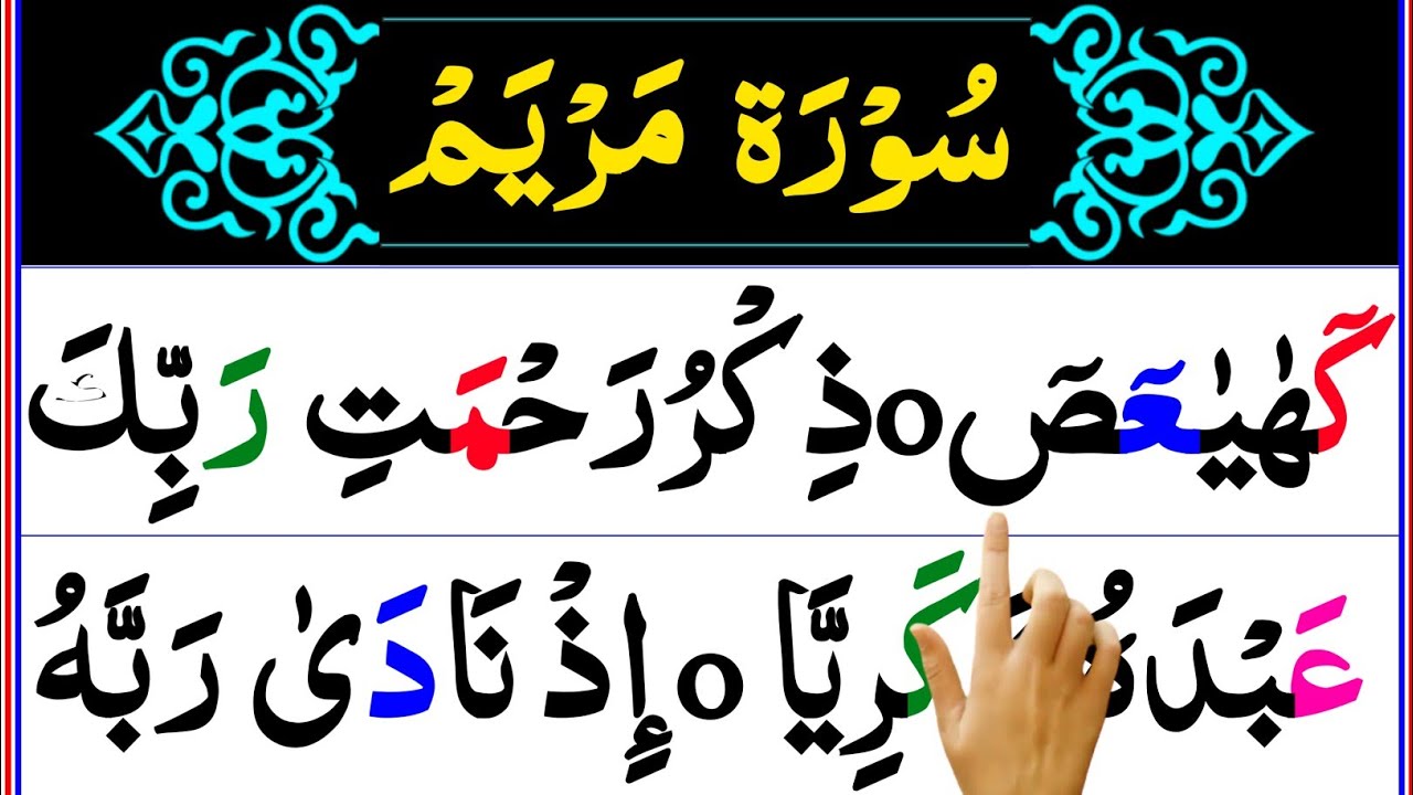 Surah Maryam Full (HD) With Arabic Text | Surah Maryam Word By Word ...