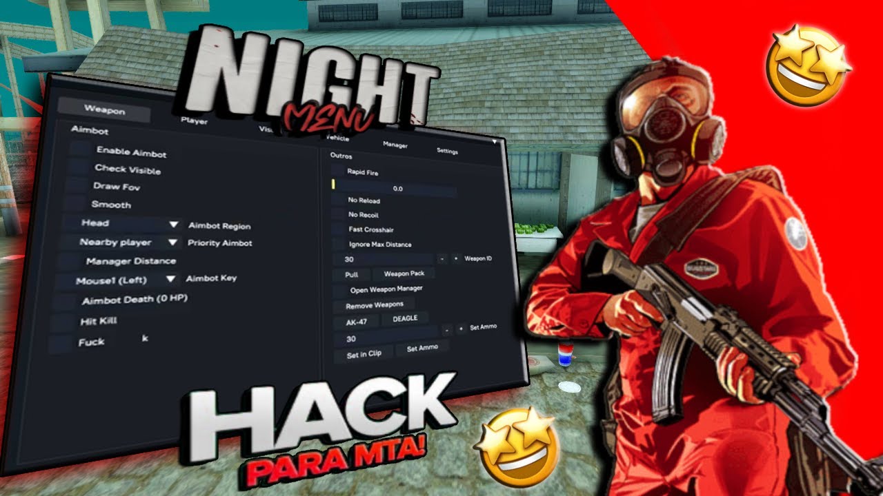 NOVO MOD MENU [MTA:SA] NIGHT MENU V2 TOTALMENTE FREE, AIMBOT ESP WALL ...