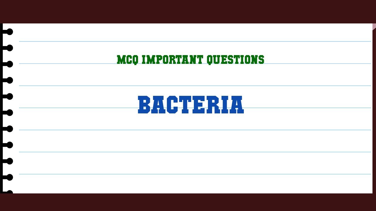 Bacteria MCQ Questions - YouTube