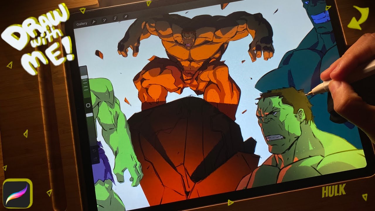 Hulk Character Sheet (Full Process) on Procreate iPad Pro - YouTube
