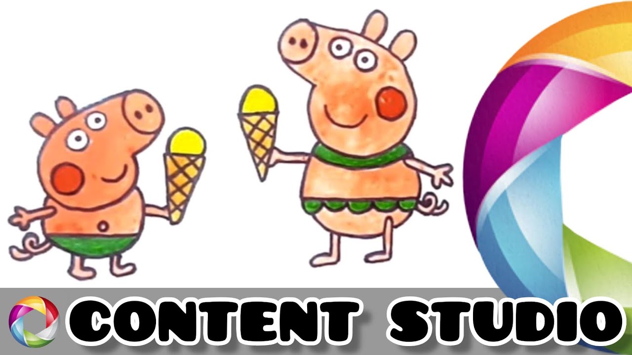 Let's Draw and Paint Peppa Pig for kids | Cartoon Drawings for kids | fun keep art - YouTube