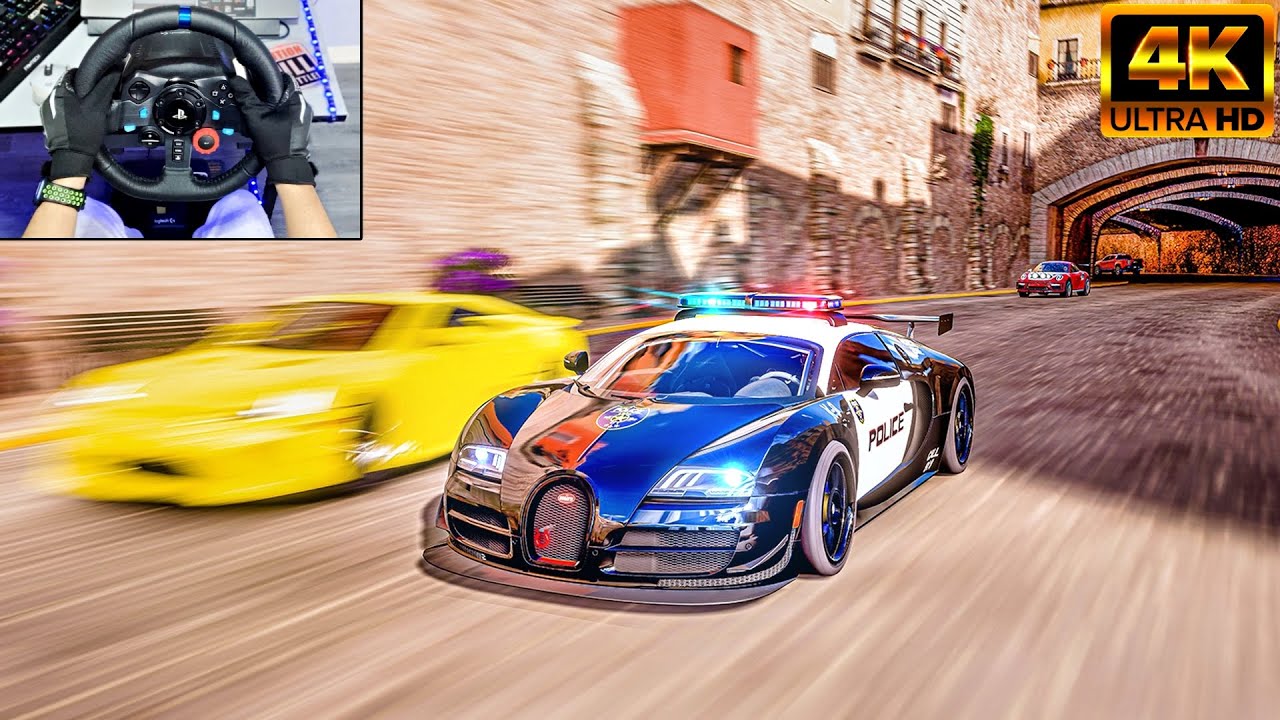 Police chase BUGATTI VEYRON Super Sport l Forza Horizon5 | LOGITECH G29 ...