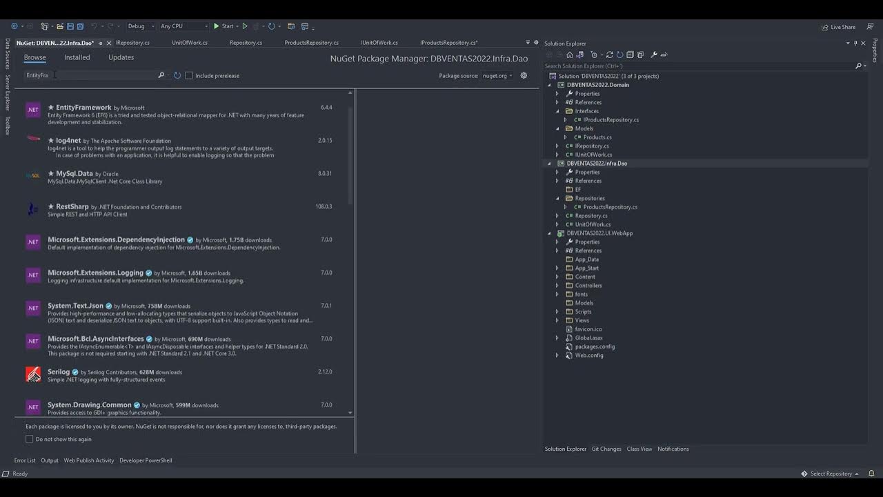 Ventas Mvc Unitofwork Csharp Asp Sqlserver Pt 002 Youtube
