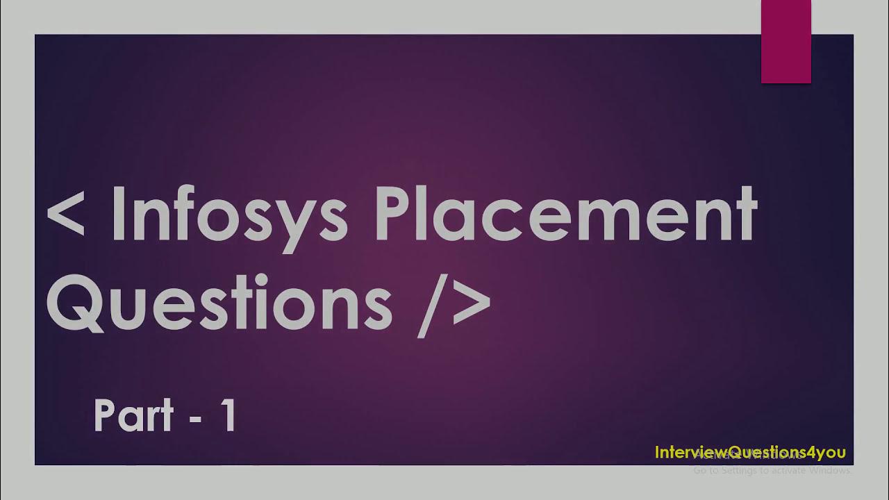 Infosys Placement Interview Questions For Freshers/Beginers - YouTube