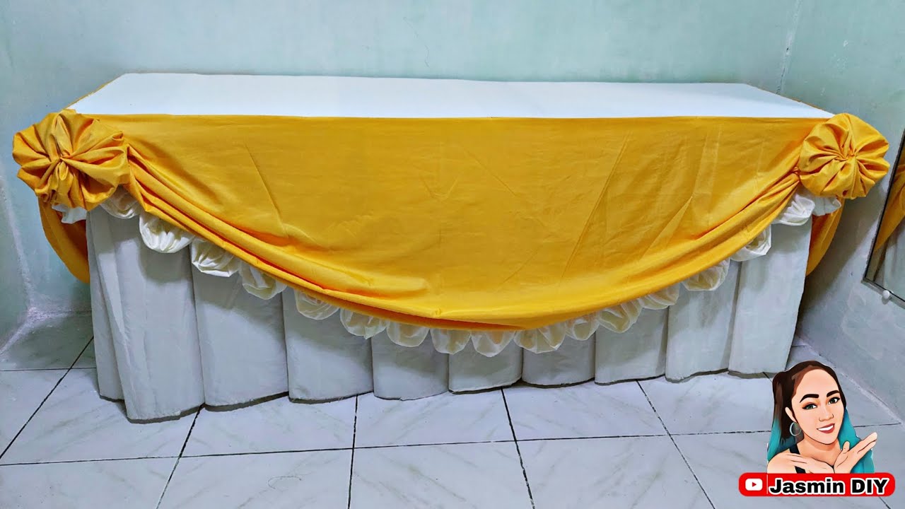Flower Scallop with Rose and Knife Pleats Table Skirting Design idea ...