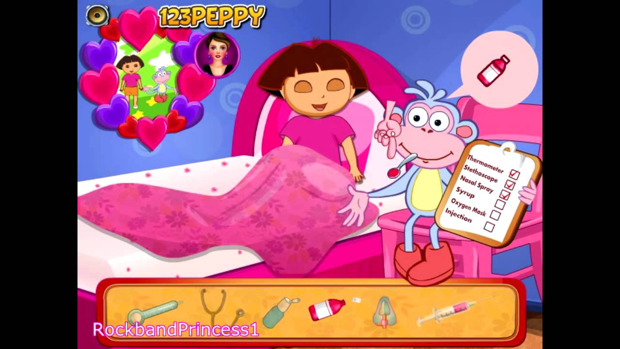 Dora The Explorer Flu Care Game - Dora The Explorer Games - YouTube