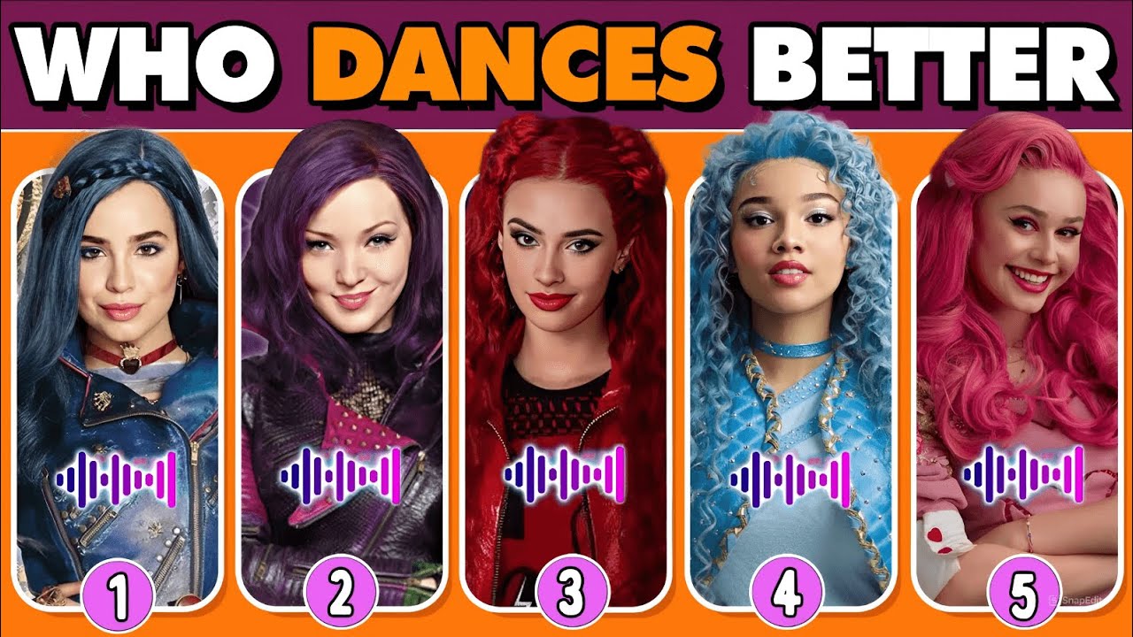 Who Dances Better?🎤 Red Team vs Elsa Team | Red, Mal, Chloe, Evie, Uma ...