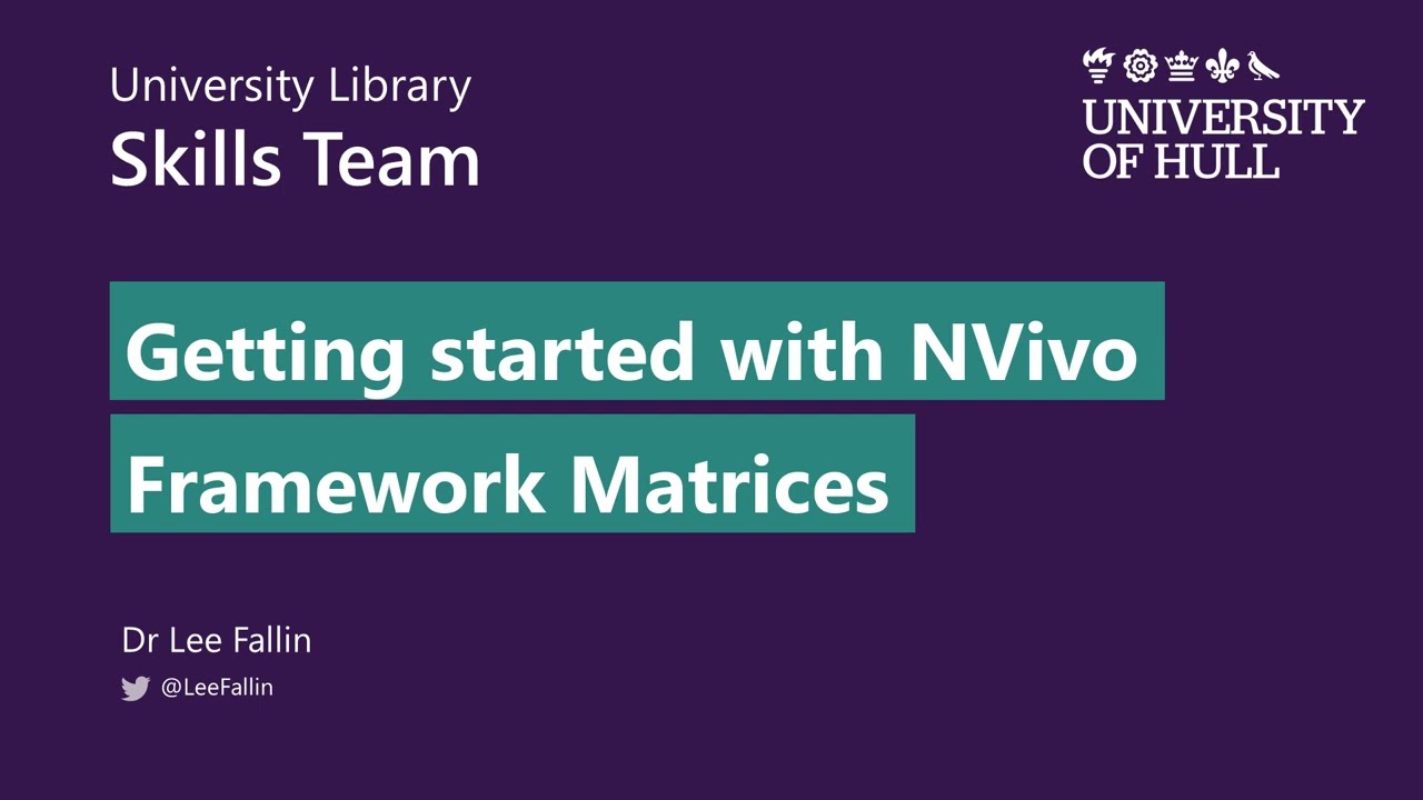 16 Framework matrix [NVivo Release 1] - YouTube